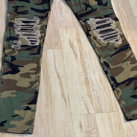 MNML | Jeans | New Mens Mnml Camo Jeans X288 Stretch Cargo Denim Skinny Distressed Moto Pants ...